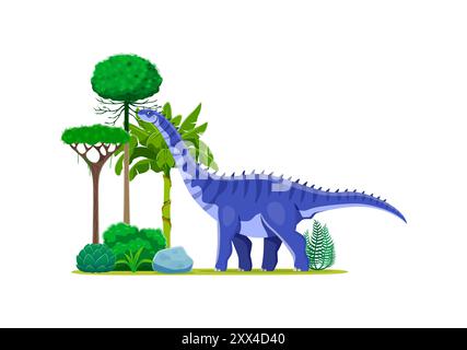Cartoon prehistoric hypselosaurus dinosaur character. Isolated vector ...