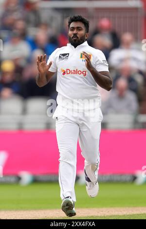 Asitha Fernando of Sri Lanka reacts during England v Sri Lanka 2nd ...
