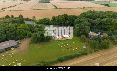 A drone view of Jeremy Clarkson's new pub, The Farmer's Dog, near Burford in Oxfordshire, ahead ...