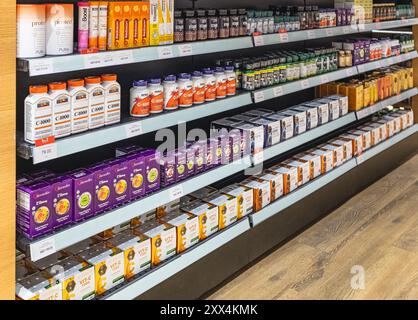 health supplements on a pharmacy shelves Stock Photo - Alamy
