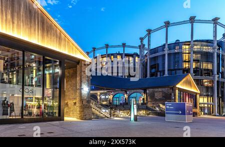 The Kings Cross Modern Development at Night London UK Stock Photo - Alamy