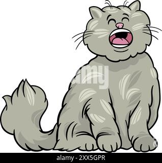 happy cartoon cat meowing Stock Vector Image & Art - Alamy