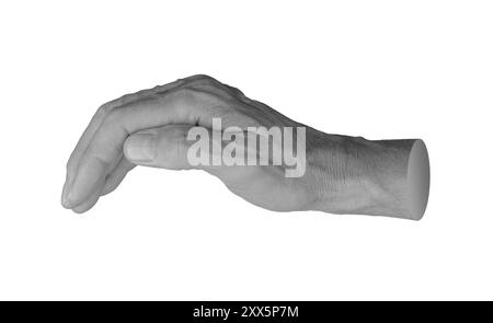 Grabbing, gripping, catching, down gesture, hand sign isolated on white ...
