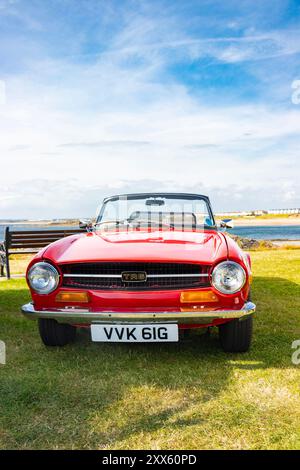 Red 1969 Triumph TR6 classic retro car isoalted on white background ...