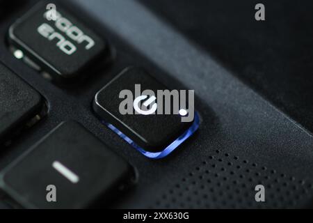 power button on the keyboard of laptop Stock Photo - Alamy