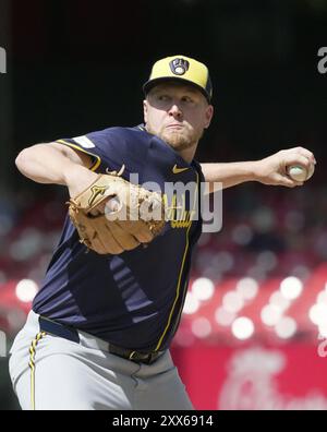 Milwaukee Brewers pitcher Jared Koenig throws during the seventh inning ...