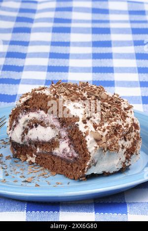 fruit cake with marmalade and whipped cream Stock Photo - Alamy