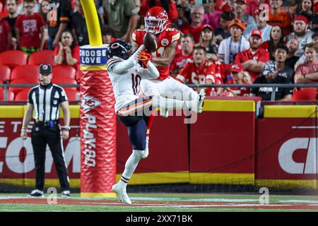 Kansas City Chiefs safety Jaden Hicks talks to the media after the NFL ...