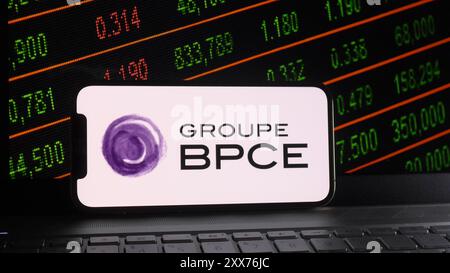 In this photo illustration, the Groupe BPCE logo is displayed on a ...