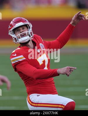 Kansas City Chiefs kicker Harrison Butker arrives before an NFL ...