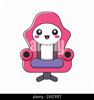Gaming Chair Kawaii - Cute and Fun Gaming Chair Illustration Stock ...