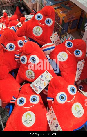 Phryges, mascots of the Paris 2024 Olympic and Paralympic Games. Sale ...