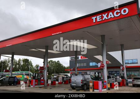 PORTLAOISE, IRELAND - JULY 4, 2024: Texaco brand gas station in ...