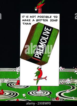 Vintage 1920s Palmolive soap advertisement, showing a couple, beauty ...