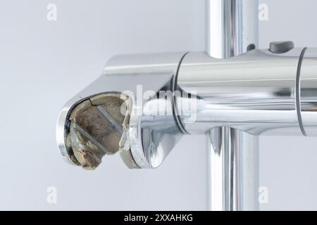 Worn out rubber of the shower holders. Close-up Stock Photo - Alamy