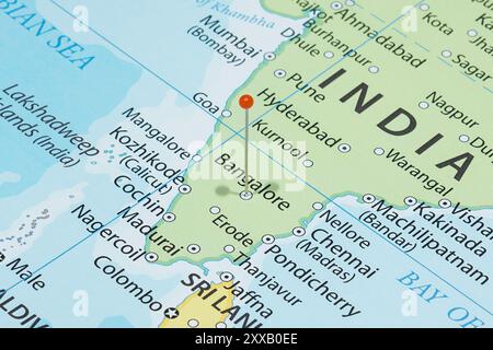 Map of the city of Bangalore Stock Photo - Alamy
