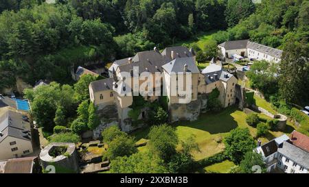 drone photo Bourglinster castle Luxembourg europe Stock Photo - Alamy