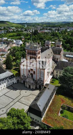 drone photo Saint Matthias Abbey Trier Germany europe Stock Photo - Alamy