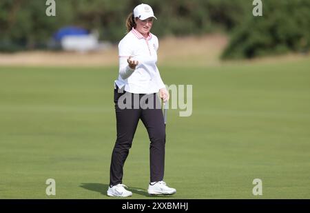 Lottie Woad on the 11th during day two of the 2024 AIG Women's Open at ...