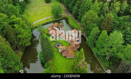 drone photo Turelbaach castle Luxembourg europe Stock Photo - Alamy