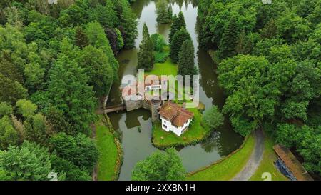 drone photo Turelbaach castle Luxembourg europe Stock Photo - Alamy