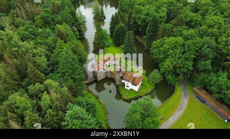 drone photo Turelbaach castle Luxembourg europe Stock Photo - Alamy