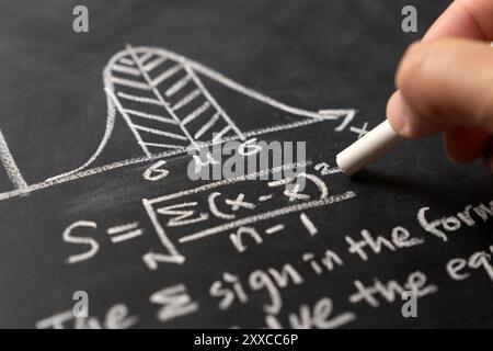 Mathematics standard deviation graph and formula Stock Photo - Alamy