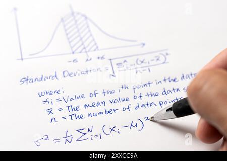 Mathematics standard deviation graph and formula Stock Photo - Alamy