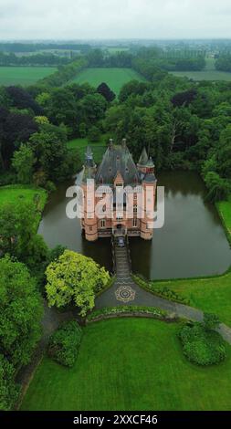 drone photo Ten Torre castle belgium europe Stock Photo - Alamy
