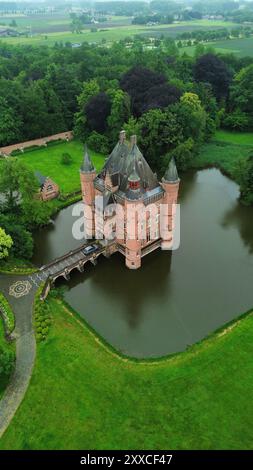 drone photo Ten Torre castle belgium europe Stock Photo - Alamy