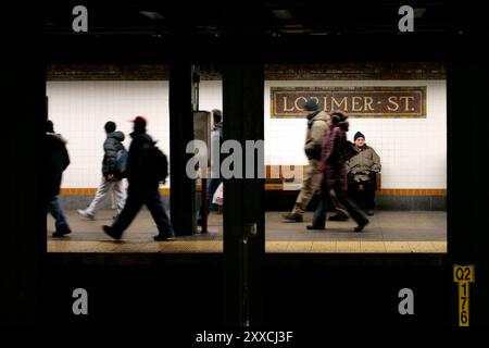 The life in Williamsburg. Lorimer Street Subway Station. L G train ...