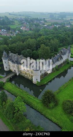 drone photo Fallais castle belgium europe Stock Photo - Alamy