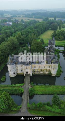 drone photo Fallais castle Belgium europe Stock Photo - Alamy