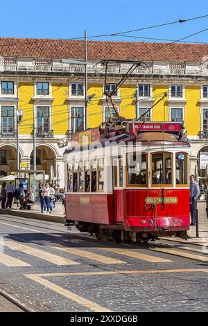 Lisbon, Portugal - March 27, 2018: Yellow tram, symbol of Lisbon at ...