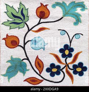 Beadwork of indigenous native Indian floral pattern bead art Stock ...