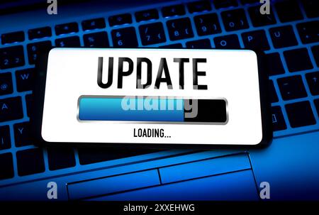 Loading bar update. Digital interface symbolizing 2025 to 2026 ...