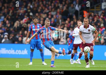 Adam Wharton of Crystal Palace passes the ball during the Premier ...