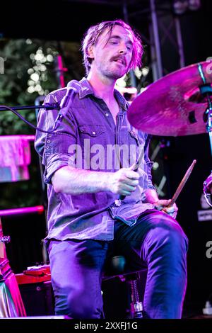 Milan Italy. 22th Aug 2024. The Belgian band TAKH performs live on ...