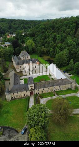 drone photo Spontin castle Belgium europe Stock Photo - Alamy