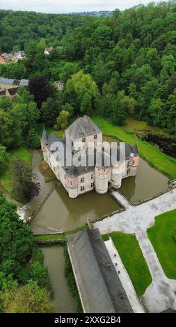 drone photo Spontin castle Belgium europe Stock Photo - Alamy