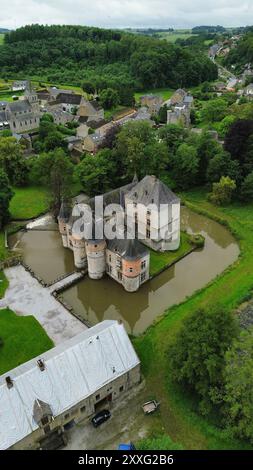drone photo Spontin castle belgium europe Stock Photo - Alamy