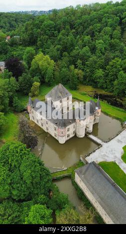 drone photo Spontin castle Belgium europe Stock Photo - Alamy
