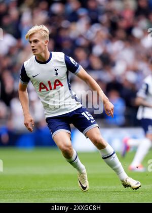 Tottenham Hotspur's Lucas Bergvall during the Premier League match at ...