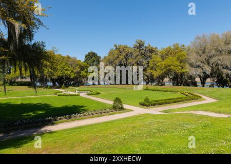 View of the octagonal garden at Middleton Place in South Carolina ...