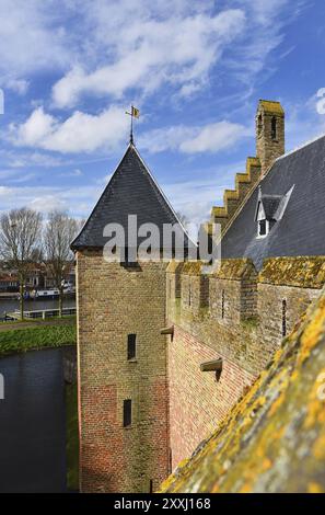 Medemblik, Netherlands. March 29, 2024. Wooden roof structure of ...