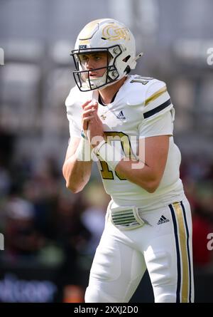 Georgia Tech quarterback Haynes King (10) celebrates with teammates ...