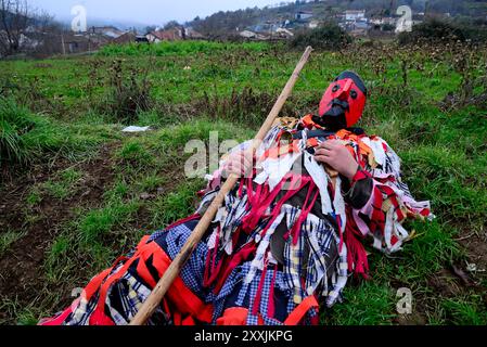 Caretos de Varge. Festa dos Rapazes. Traditional mask of Varge ...