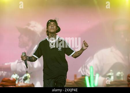 Mexican singer Natanael Cano performs at the AXE Ceremonia music ...