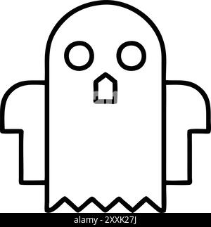 night ghost line icon vector. night ghost sign. isolated contour symbol ...