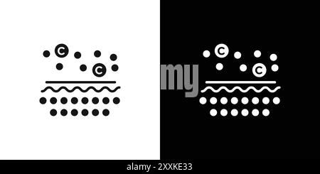Collagen icon logo sign vector outline in black and white color Stock ...